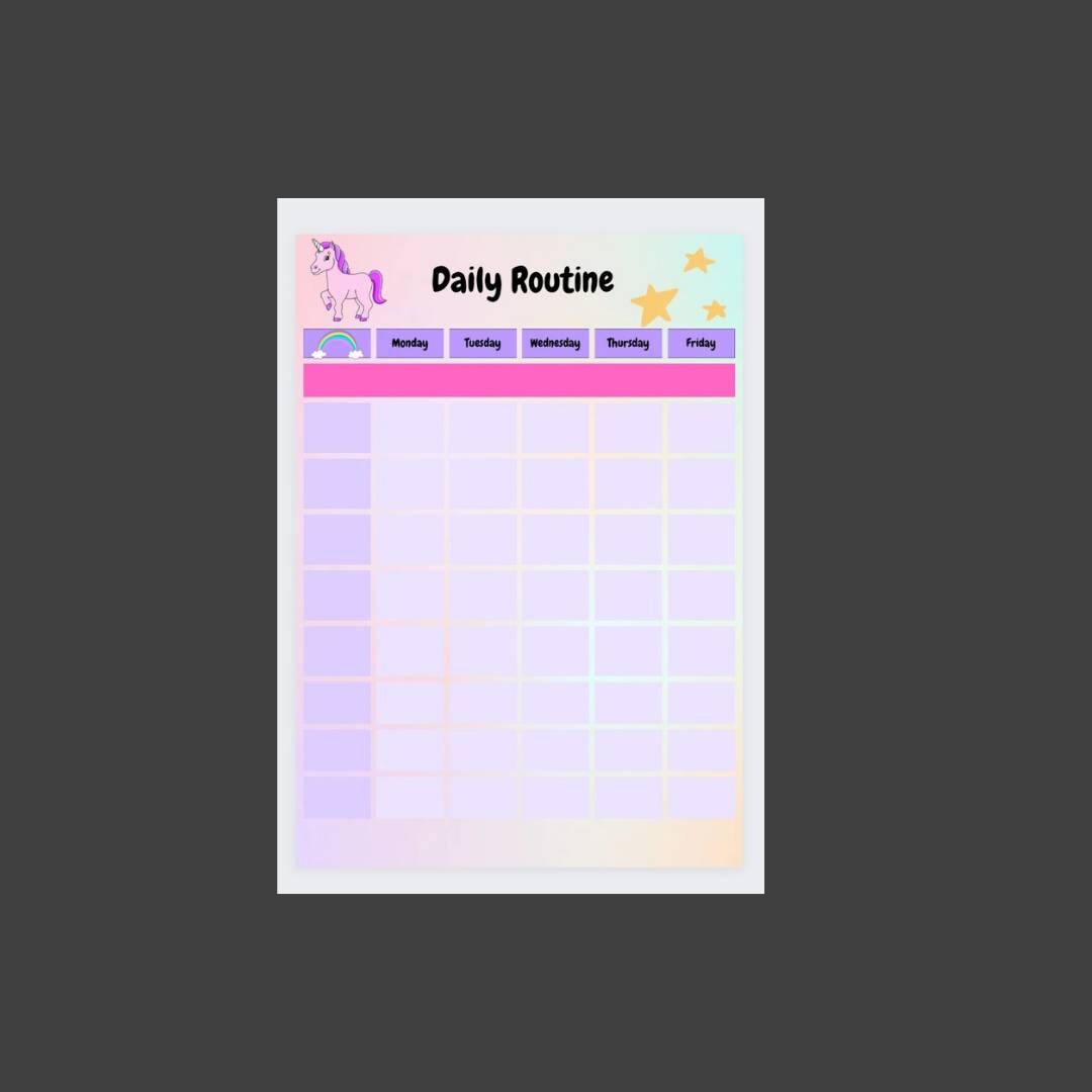 Unicorn Chore Routine Chart for Kids - Etsy