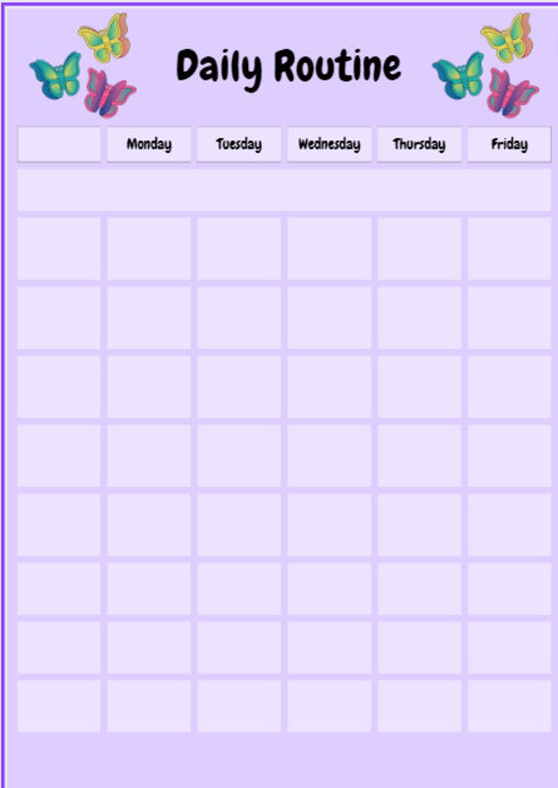 Butterfly Routine Chart - Etsy