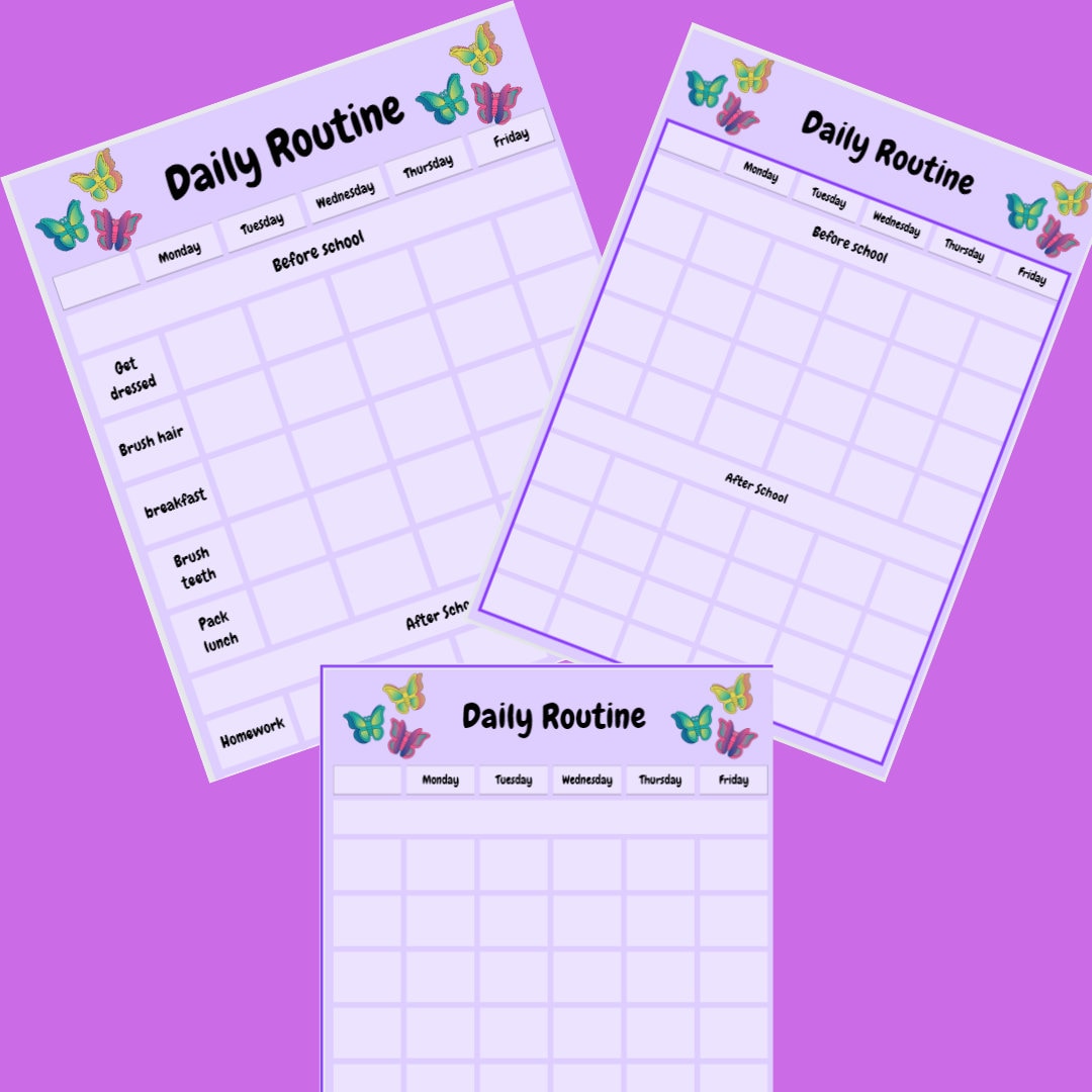 Butterfly Routine Chart - Etsy