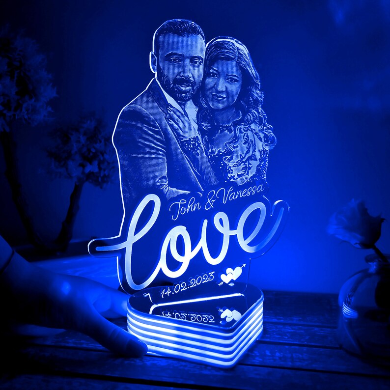 Personalized Photo Led Night Lamp, Photo From 3D Led Lamp, Acrylic ...
