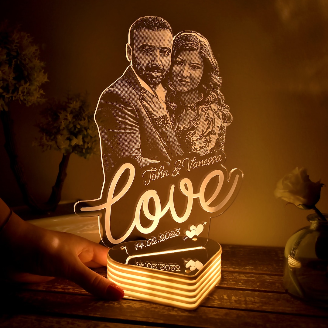Personalized Photo Led Night Lamp, Photo From 3D Led Lamp, Acrylic ...