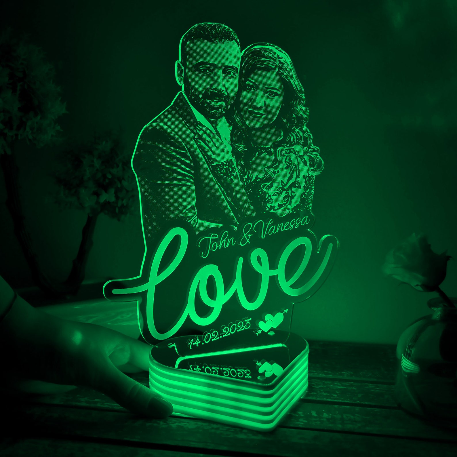 Personalized Photo Led Night Lamp, Photo From 3D Led Lamp, Acrylic ...