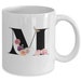 Large Letter M Coffee Mug, Alphabet Mug, Flower Letter Mug, Letter M ...