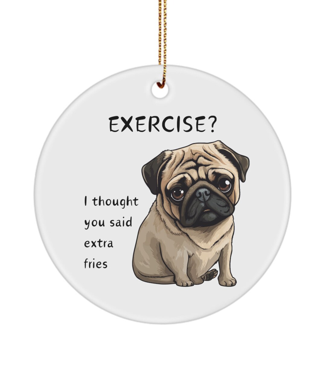 Pug Ornament, Pug Gifts, Pug Mom, Pug Actually, Funny Pug Gift, Pug ...