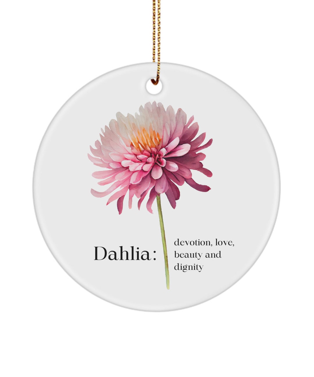 Dahlia Ornament, Dahlia Gift, Dahlia Art, Gift for Gardener, Gift for ...