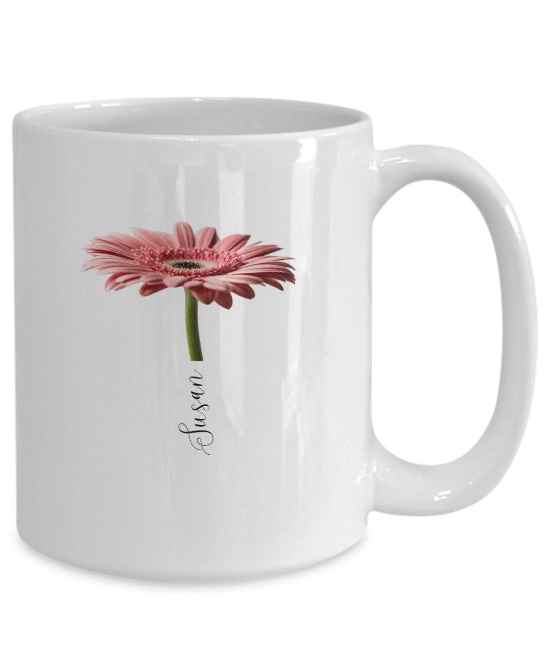 Personalized Gerbera Mug, Personalized Flower Coffee Cup, Gift for ...
