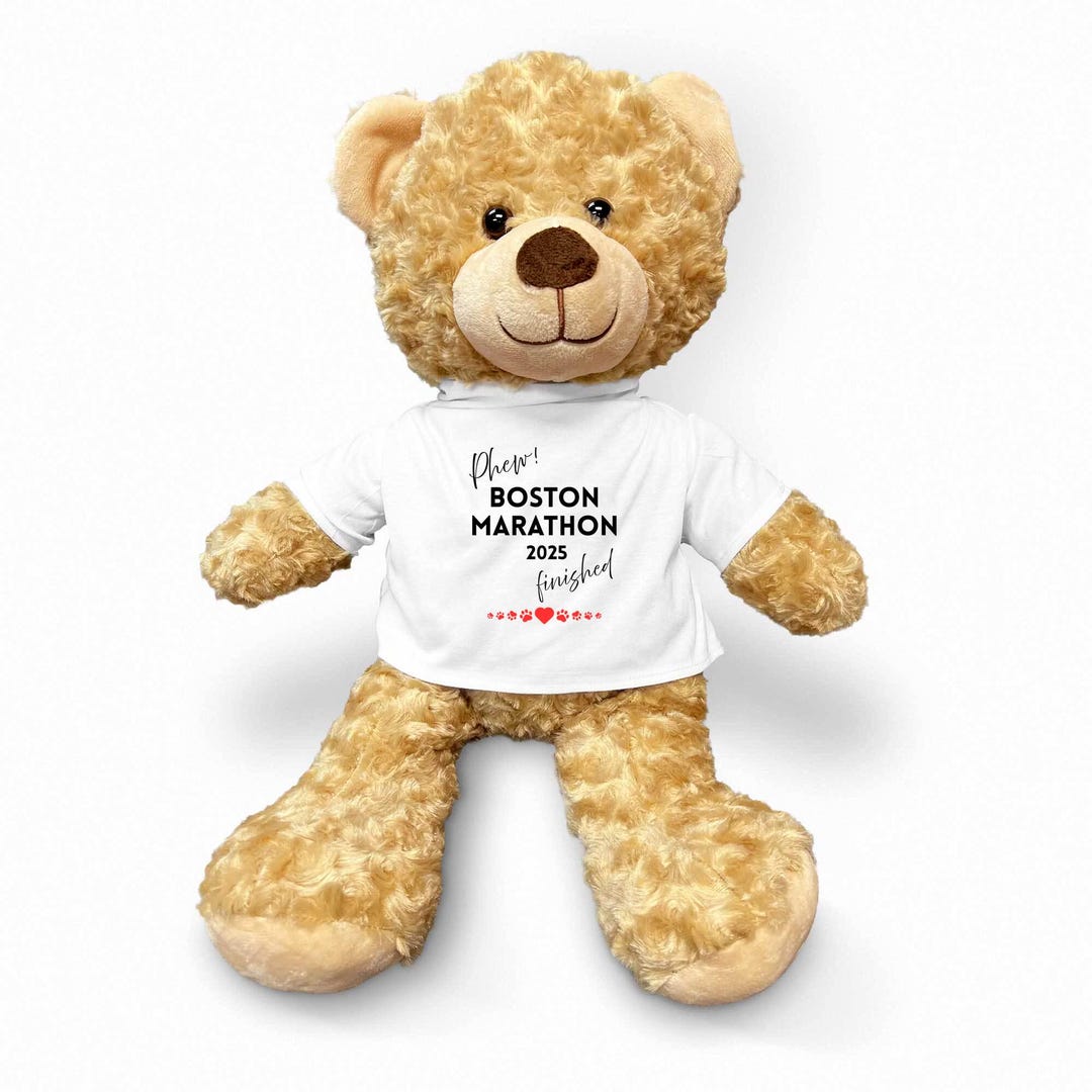Boston Marathon 2025 Plush Teddy Bear, Gift for Boston Marathon Runner ...