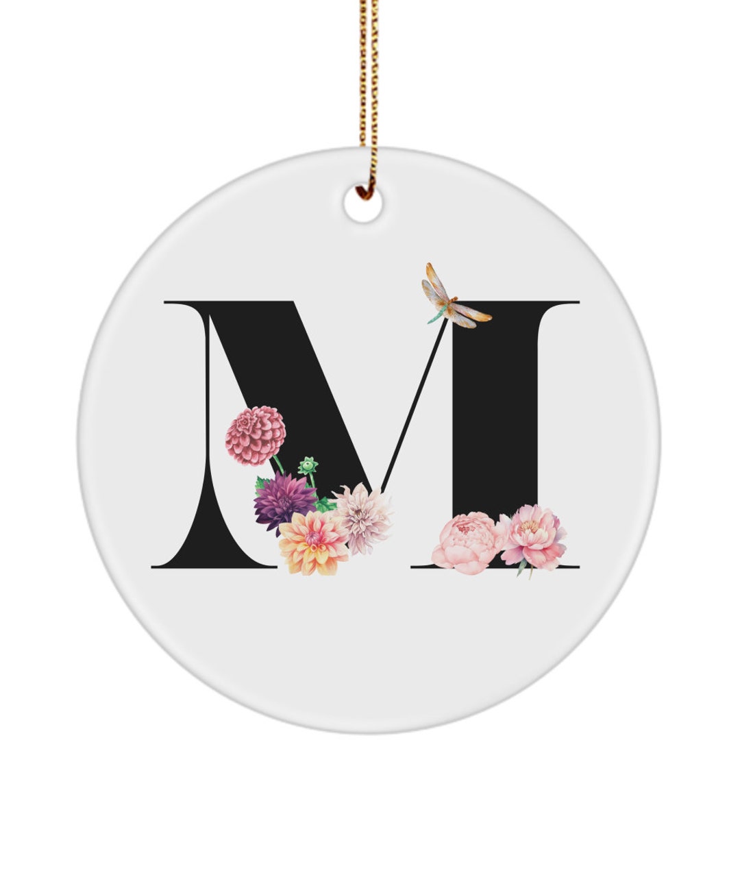 M Monogram Gift, Initial M, M Letter Gift, M Alphabet Gift, M Ornament ...