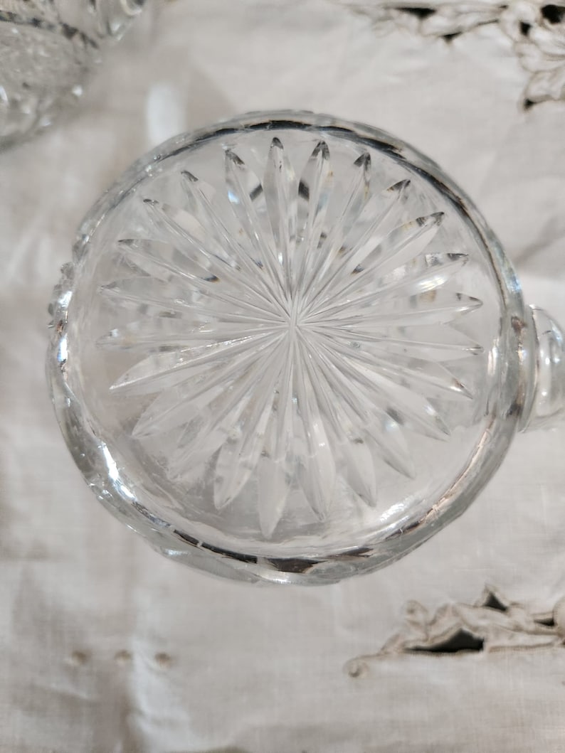 American Brilliant Sawtooth Cut Glass Sugar and Creamer Set - Etsy