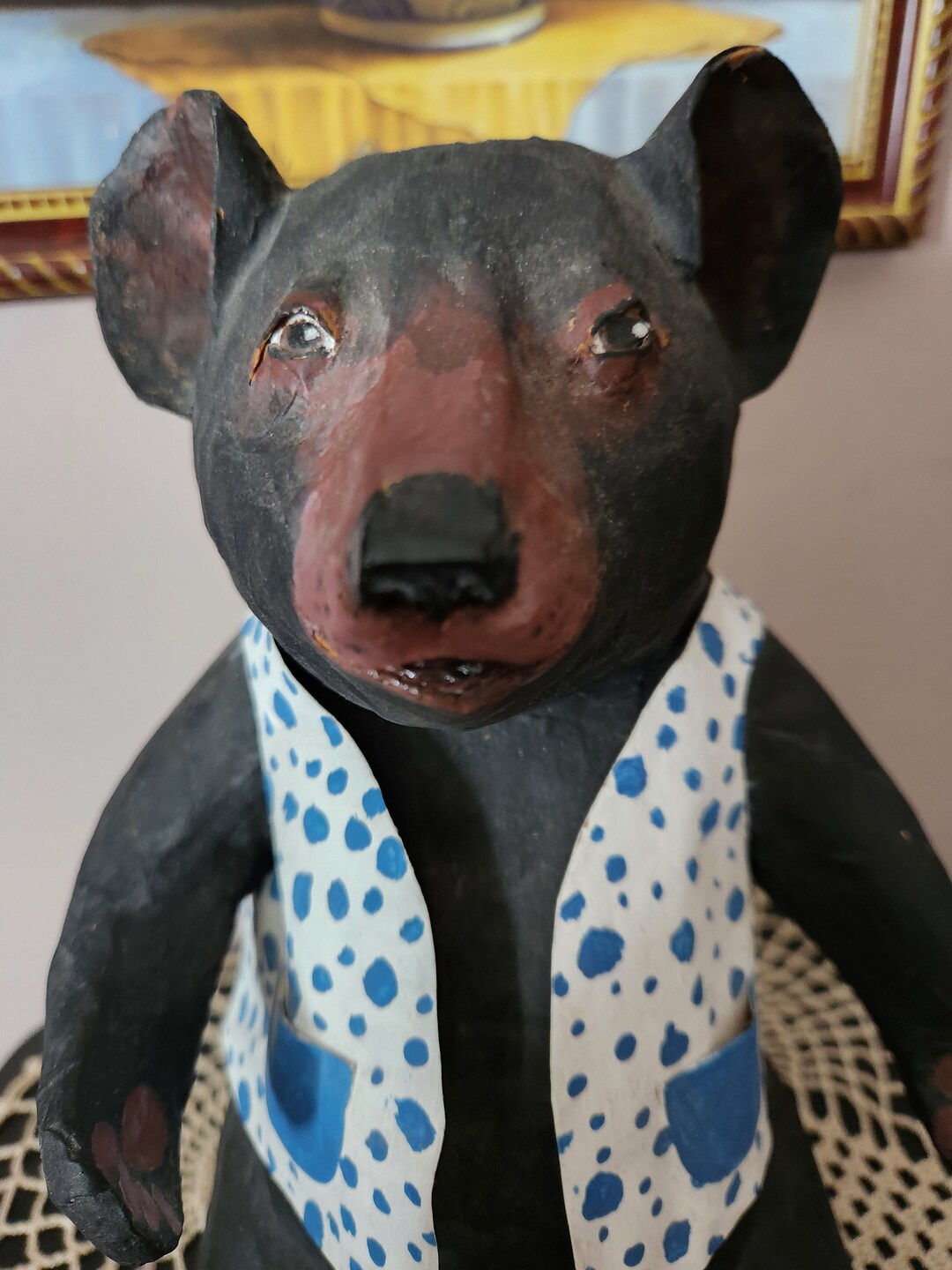 Handcrafted Black Forest Style Bear Made of Paper Mache - Etsy