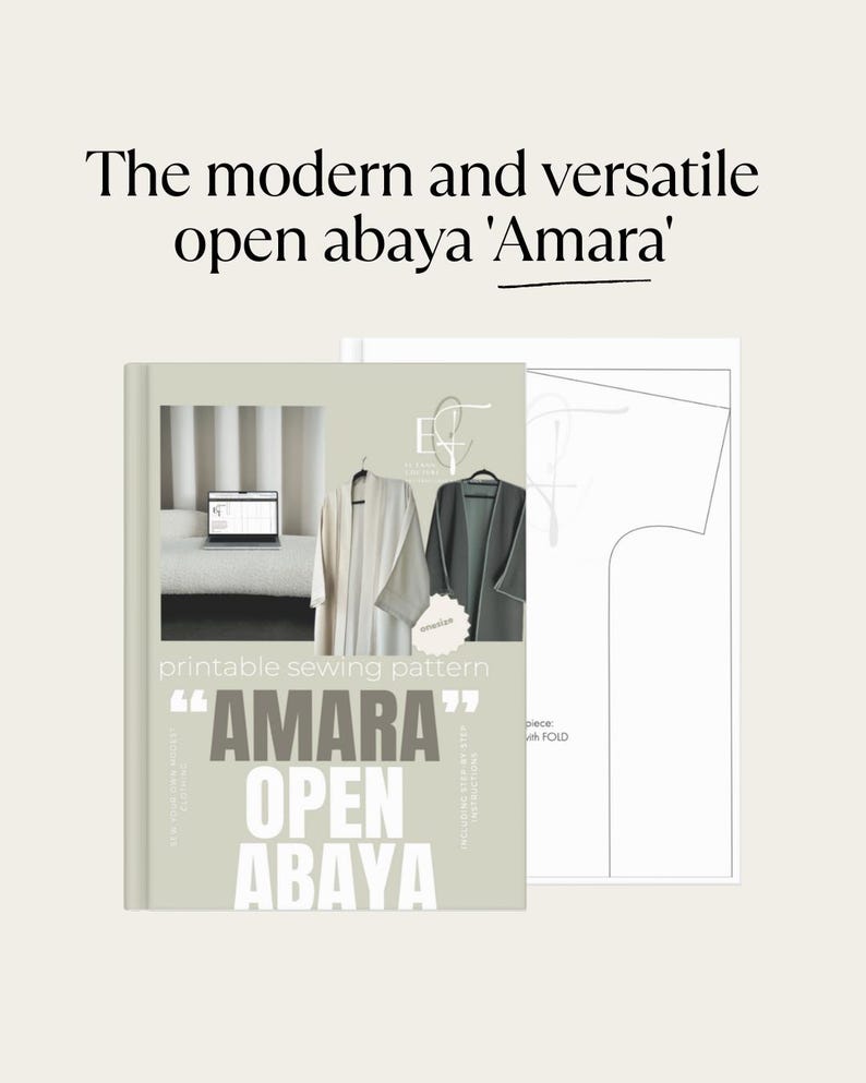 Abaya Sewing Pattern PDF Download – Amara Abaya, Easy Beginners and ...