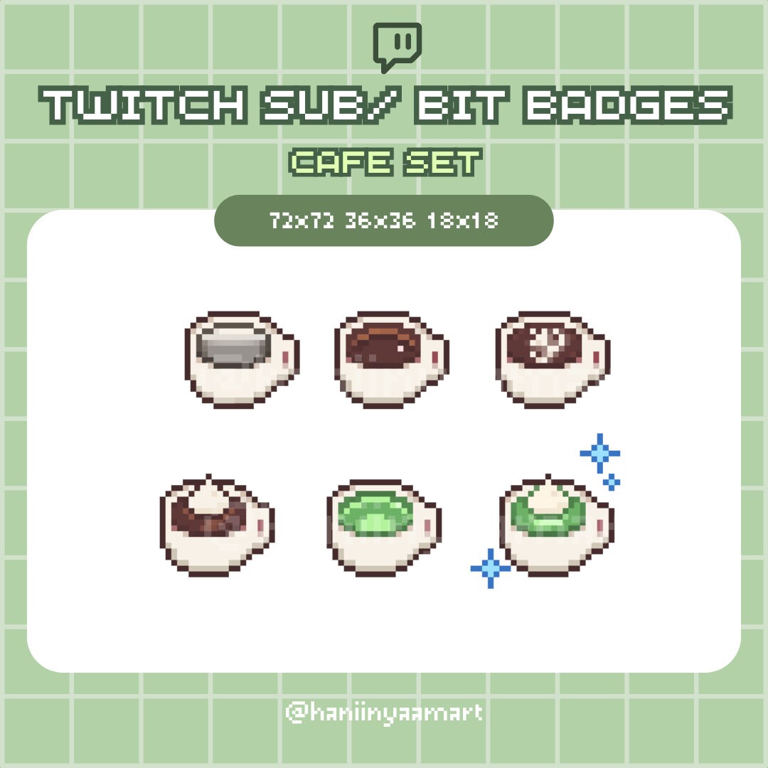 Pixel Cafe Drinks Twitch Sub Badges - Etsy