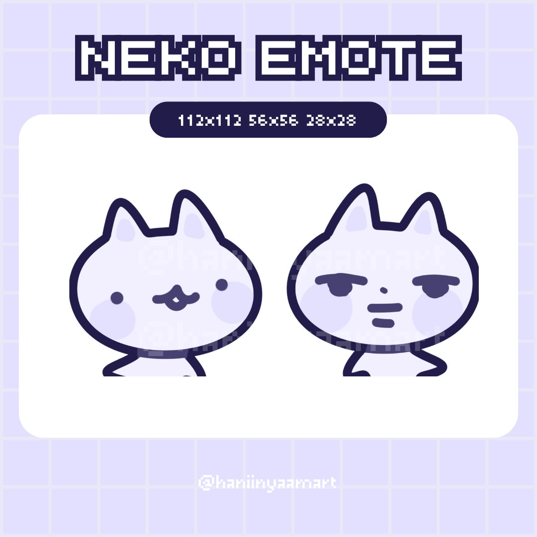 Neko Twitch Discord Emote Duo - Etsy