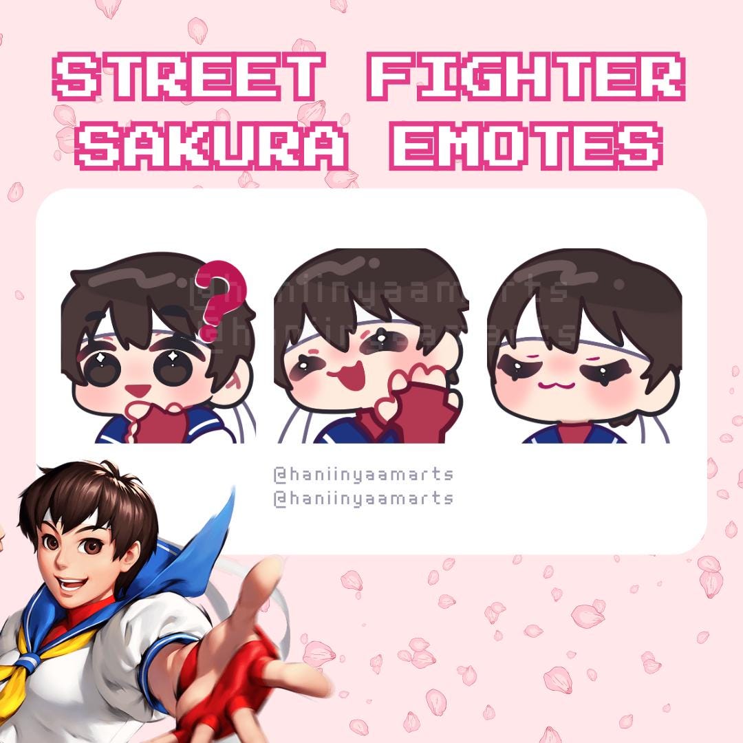 Street Fighter Sakura Kasugano Twitch Emotes - Etsy