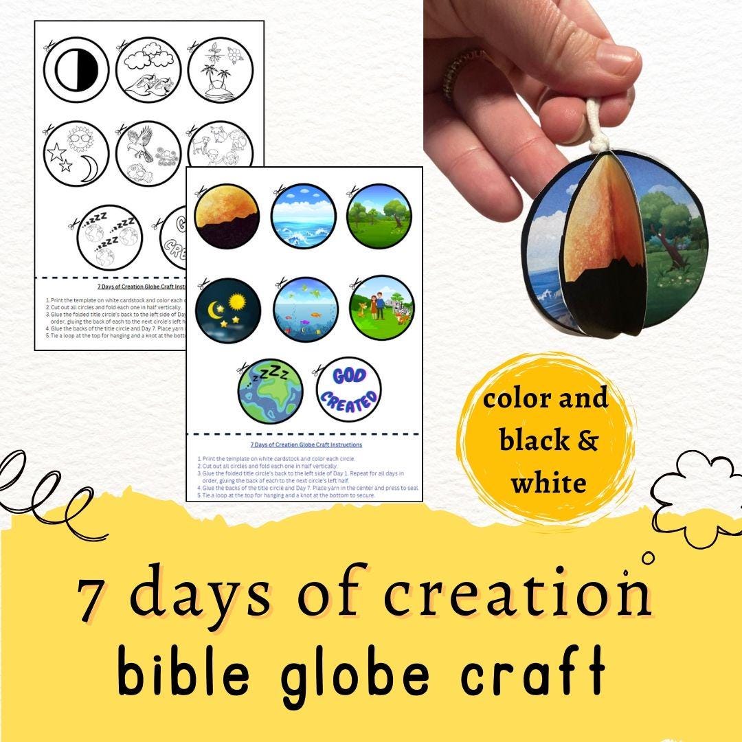 Gods Creation Globe Printable, Sunday School Craft, Bible Story ...