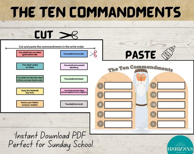 10 Commandments Digital Poster, Bible Verse Wall Art Print, Biblical ...