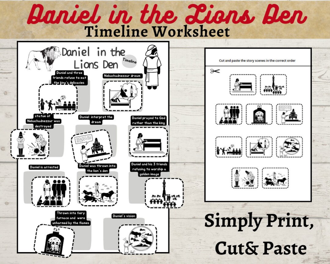 Daniel in the Lion Den Printable, Bible Activity for Kids, Old ...