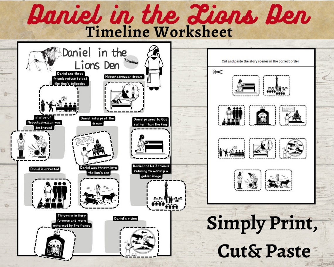 Daniel in the Lion Den Printable, Bible Activity for Kids, Old ...