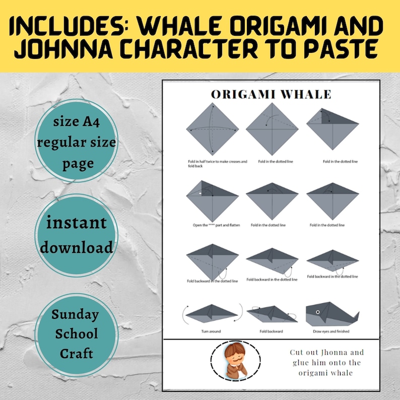 Johnna and the Big Fish Craft, Bible Activity for Kids, Old Testament ...