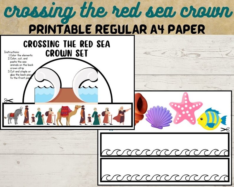 Crossing the Red Sea , Paper Crown Activity, Printable, Bible Craft for ...