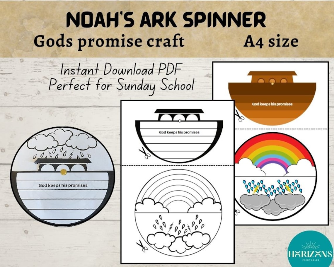 Noah's Ark Printable, Sunday School Craft, Bible Story Activity Kids ...