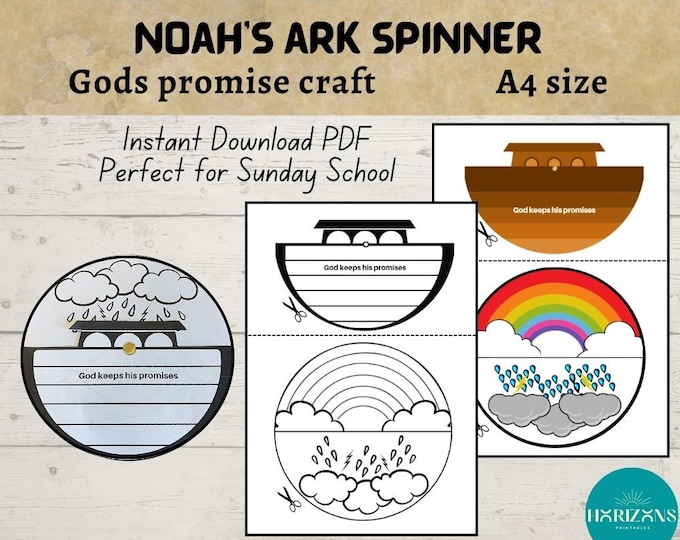 Noah's Ark Printable, Sunday School Craft, Bible Story Activity Kids ...