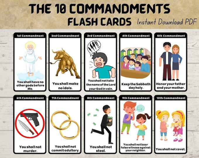 The Ten Commandments Printable, Bible Activity for Kids, Old Testament ...