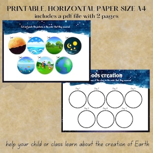 7 Days of Creation Printable, Bible Activity for Kids, Genesis Old ...