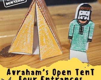 Abraham Welcomes Guests Printable, 3D Tent Bible Craft, Sunday School ...