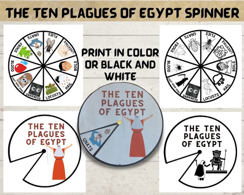 The Ten Plagues of Egypt Spinner, Sunday School Craft, Bible Story ...