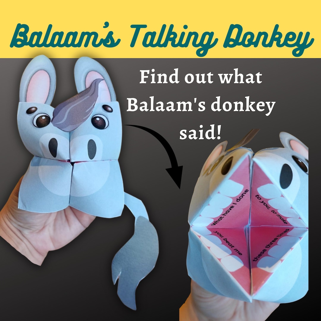 Balaam's Talking Donkey, Cootie Catcher , Bible Lesson for Kids ...