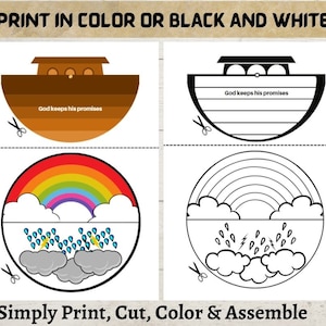 Noah's Ark Printable, Sunday School Craft, Bible Story Activity Kids ...