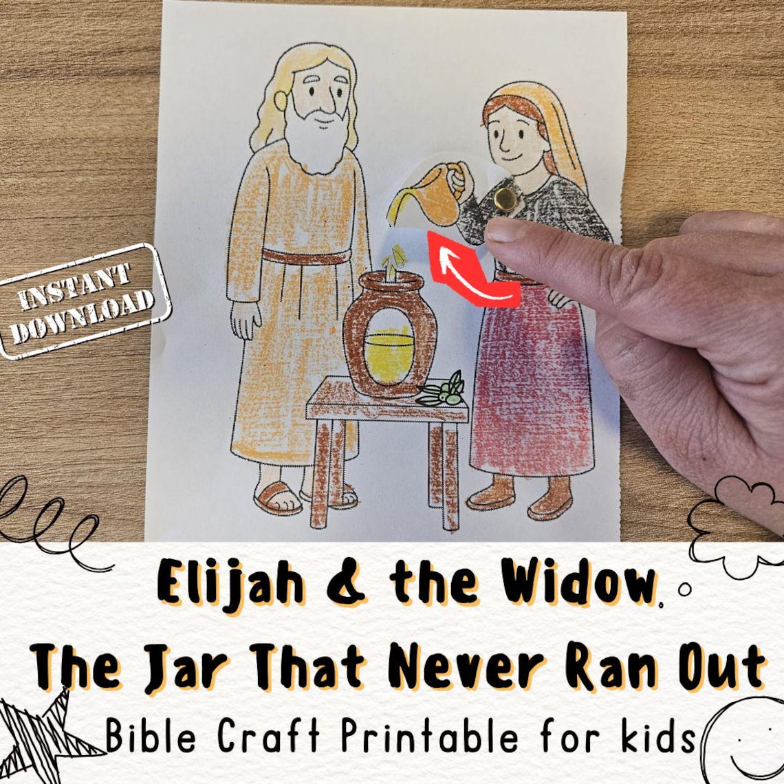 Elijah and the Widow Printable, Sunday School Craft, Bible Story Kids ...