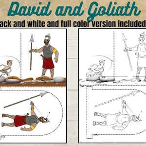 David and Goliath Printable, Sunday School Craft, Bible Story Activity ...