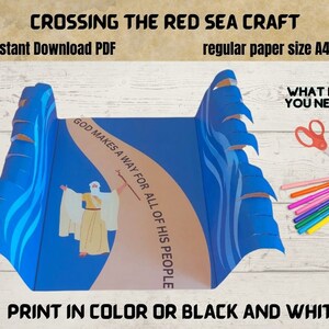 Crossing the Red Sea Printable, Sunday School Craft, Bible Story ...