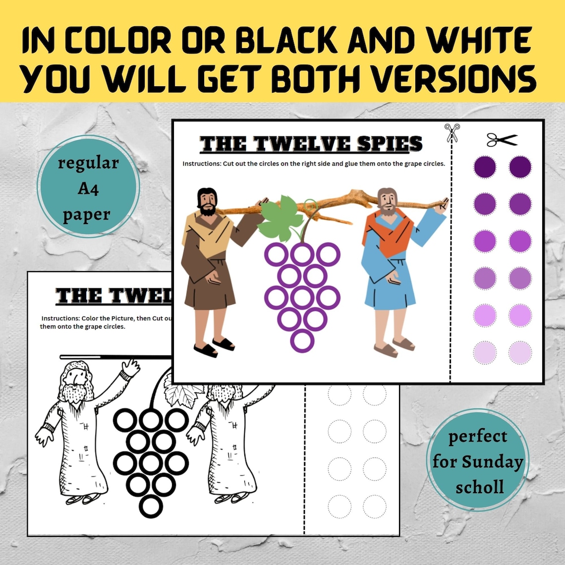 The 12 Spies Printable, Bible Activity for Kids, Old Testament, Twelve ...