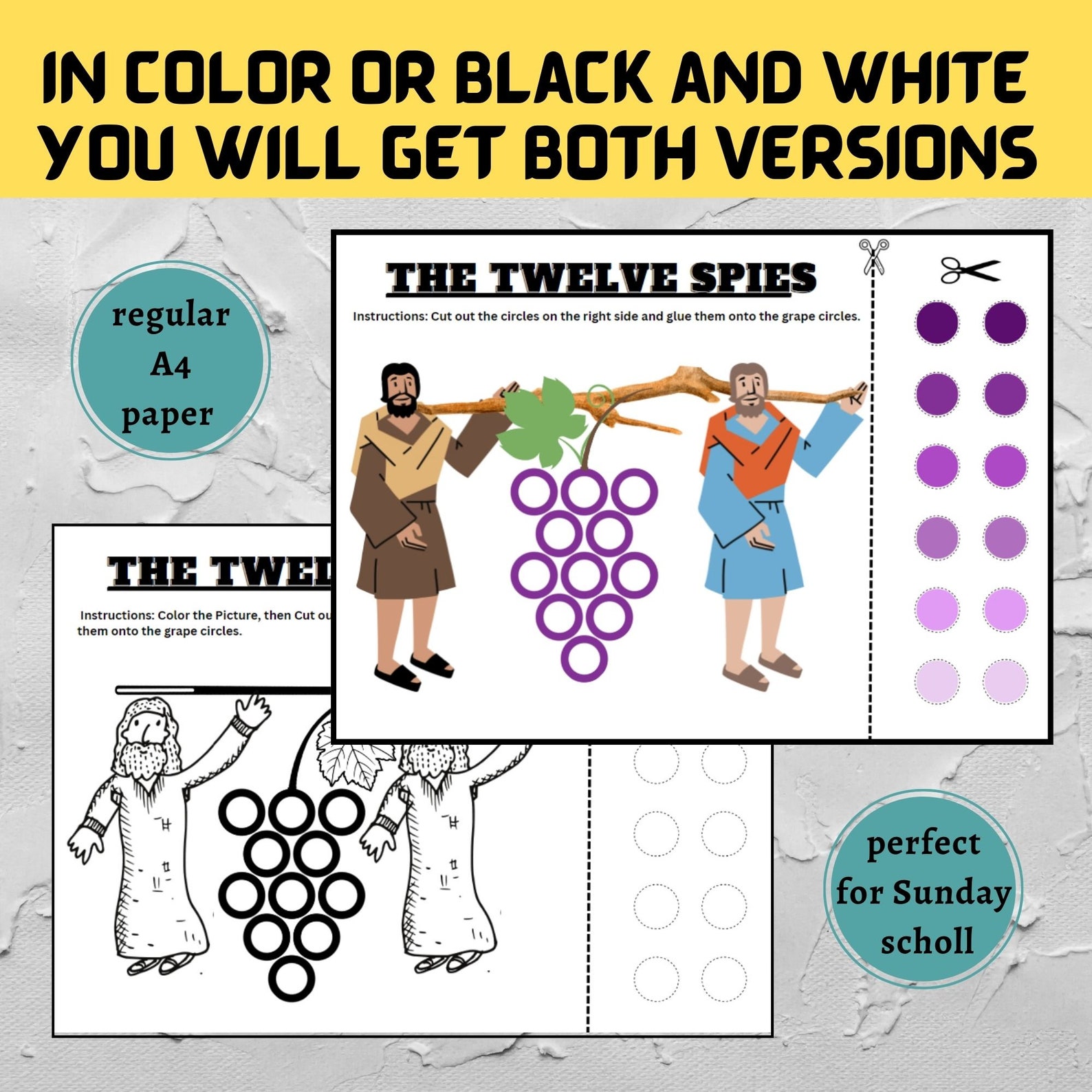 The 12 Spies Printable, Bible Activity for Kids, Old Testament, Twelve ...