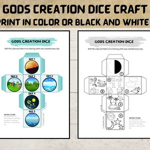 Days of Creation Printable, Bible Activity for Kids, Genesis, Old ...