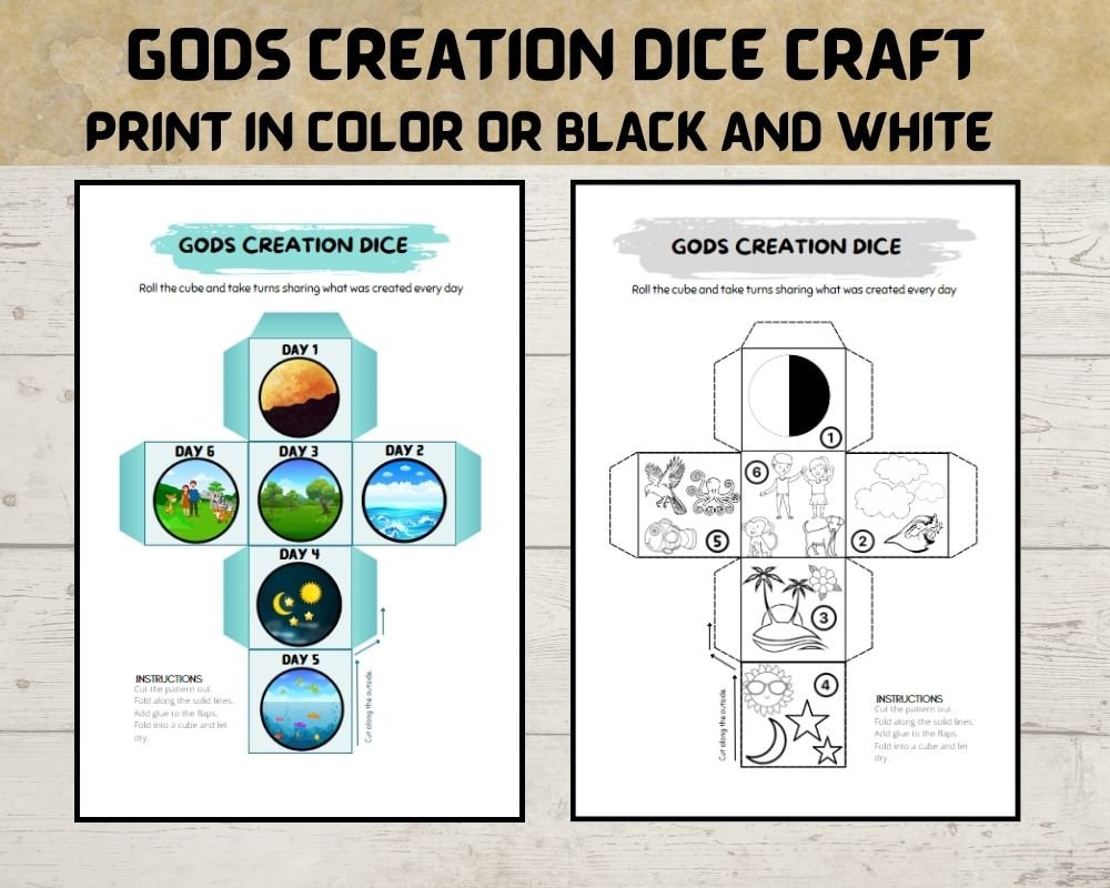 Days of Creation Printable, Bible Activity for Kids, Genesis, Old ...