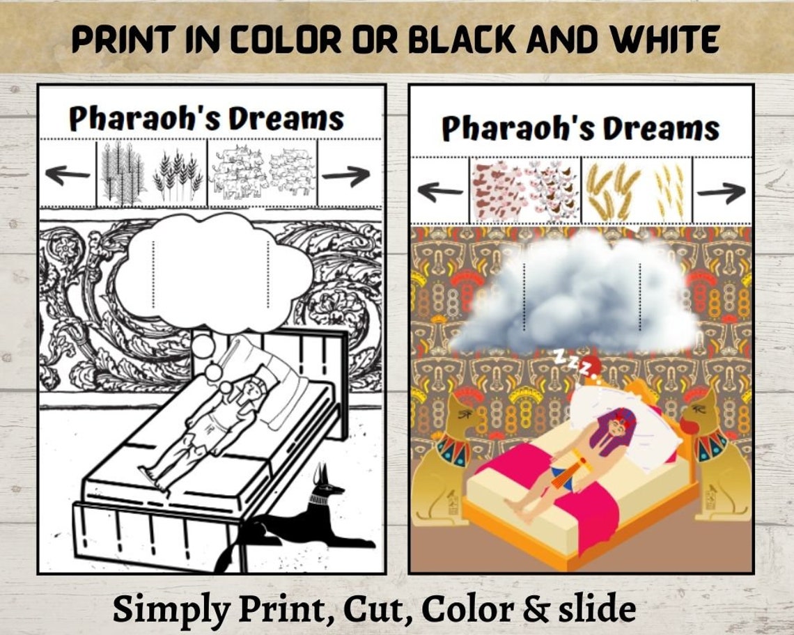 Pharaoh's Dream Craft Printable, Bible Activity for Kids, Genesis Old ...