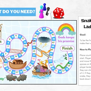 Noah's Ark, Bible Story Game, Activities for Kids, Chutes Snakes and ...