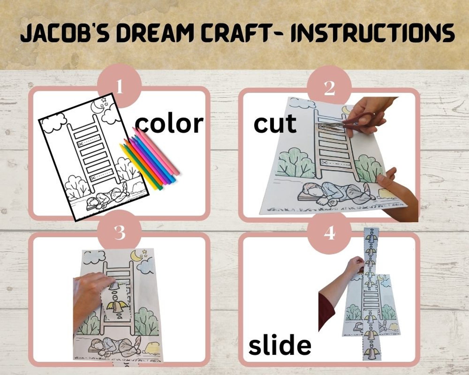 Jacob's Dream Printable, Sunday School Craft, Bible Story Activity Kids ...
