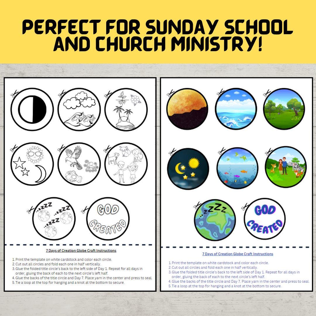 Gods Creation Globe Printable, Sunday School Craft, Bible Story ...