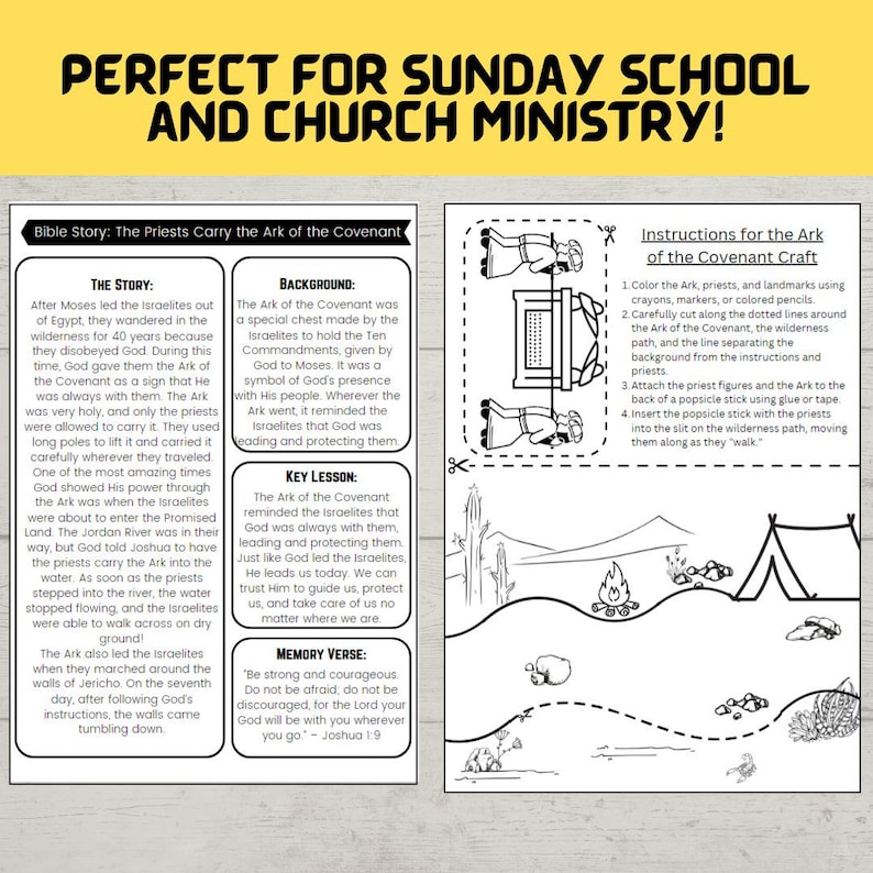 Priests Carry the Ark of the Covenant, Sunday School Craft, Bible Story ...