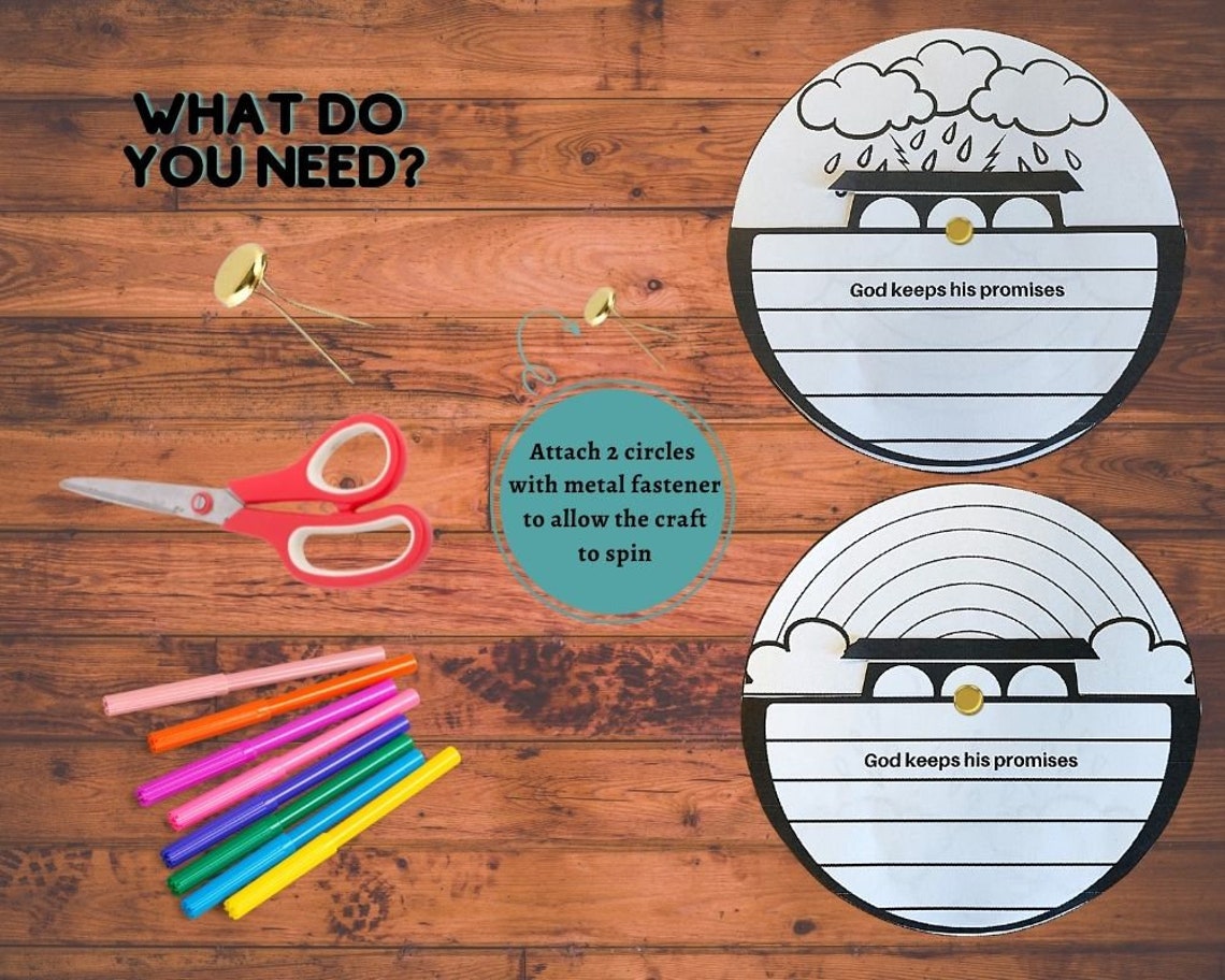 Noah's Ark Printable, Sunday School Craft, Bible Story Activity Kids ...