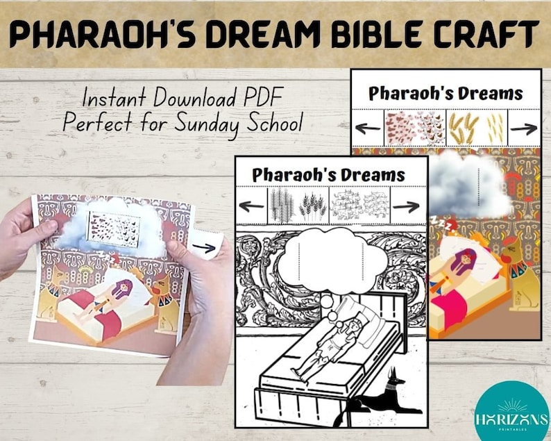 Pharaoh's Dream Craft Printable, Bible Activity for Kids, Genesis Old ...
