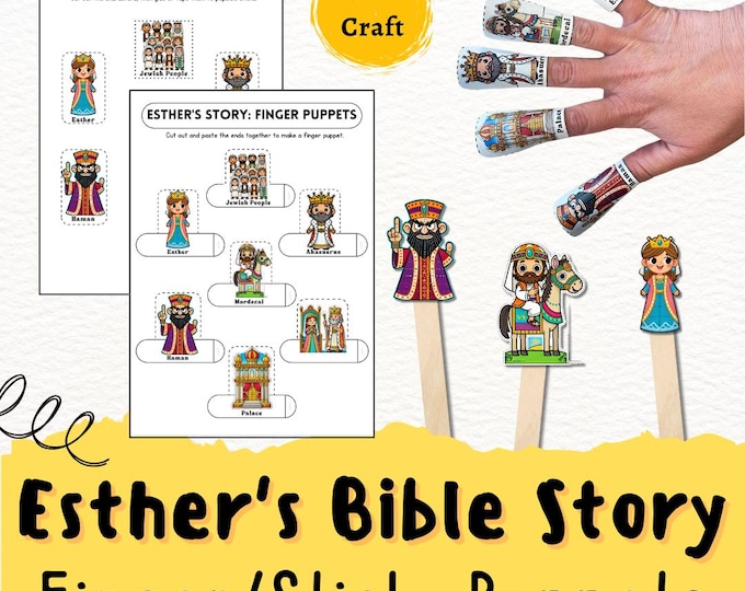 Esther's Bible Story Craft: Finger Puppets, Sunday School Activity ...
