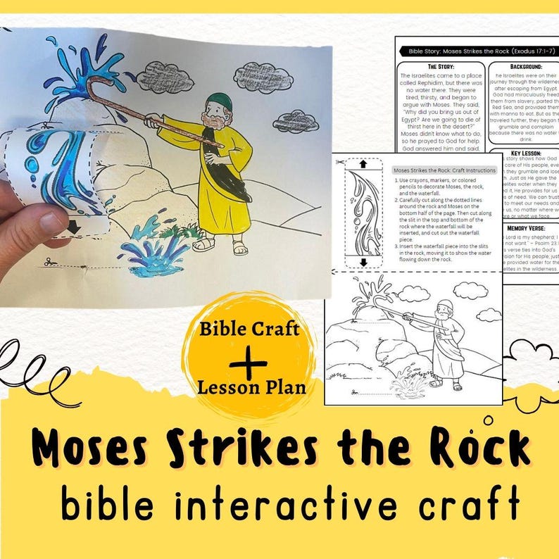 Moses Strikes the Rock Craft Lesson Plan , Sunday School, Bible Story ...