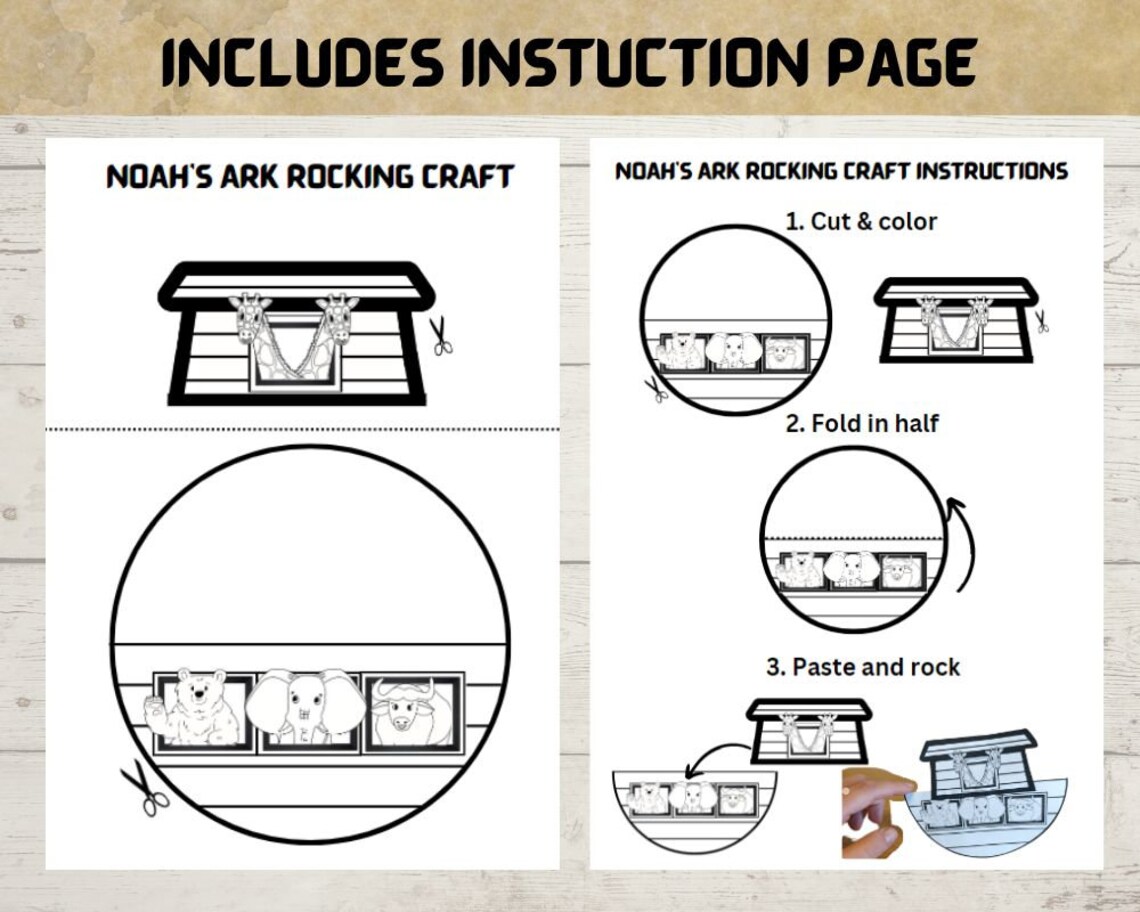 Noah's Ark Printable, Bible Activity for Kids, Genesis Old Testament ...