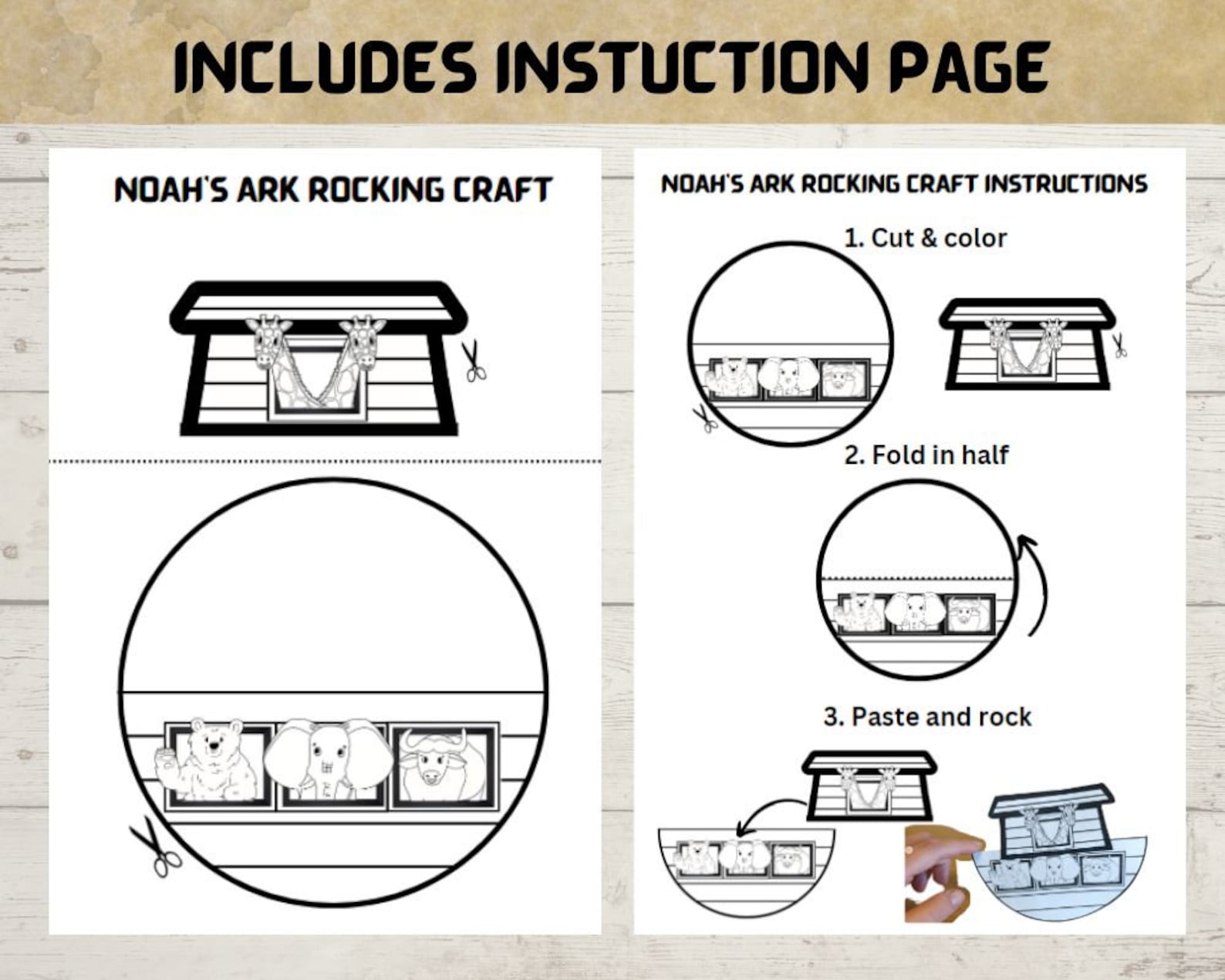 Noah's Ark Printable, Bible Activity for Kids, Genesis Old Testament ...